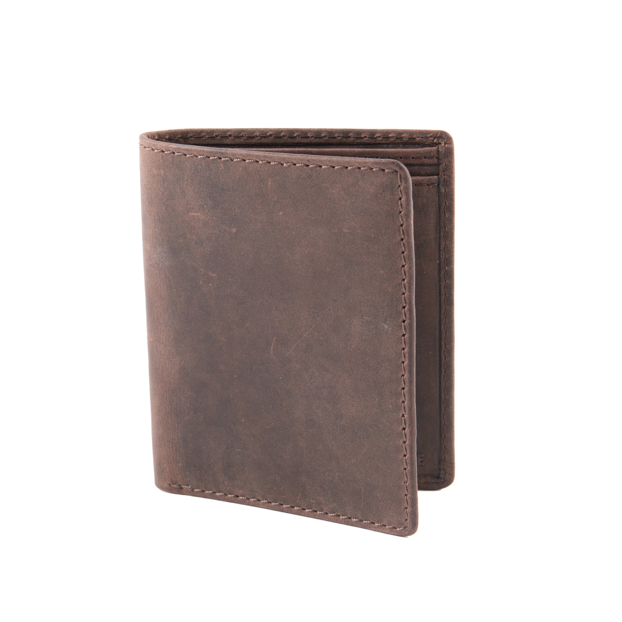 Brown Leather Bi-Fold Men's Wallet. Slim, elegant and functional ...