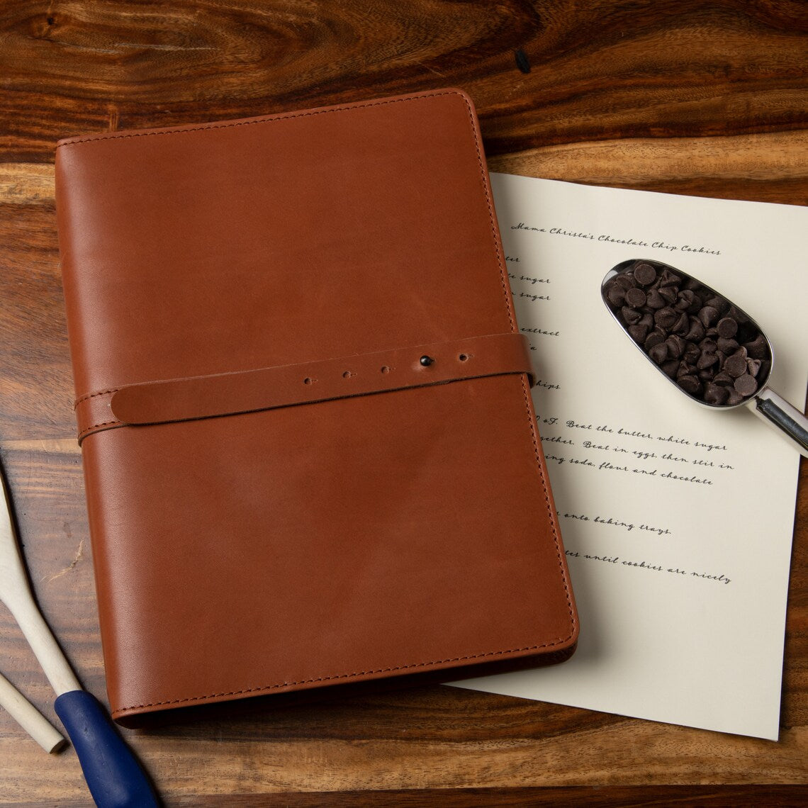 Cognac Leather Recipe & Notebook Binder – Elegant, Durable & Gift-Ready ...
